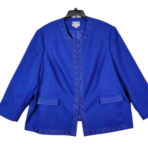 # N Y P SUITS | Jackets & Coats | Nyp Suits Women Blue Embroidered ...
